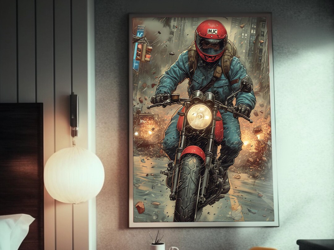 Vintage Motorcycle Poster | Classic Comic Book Art | Cobra Graphic ...