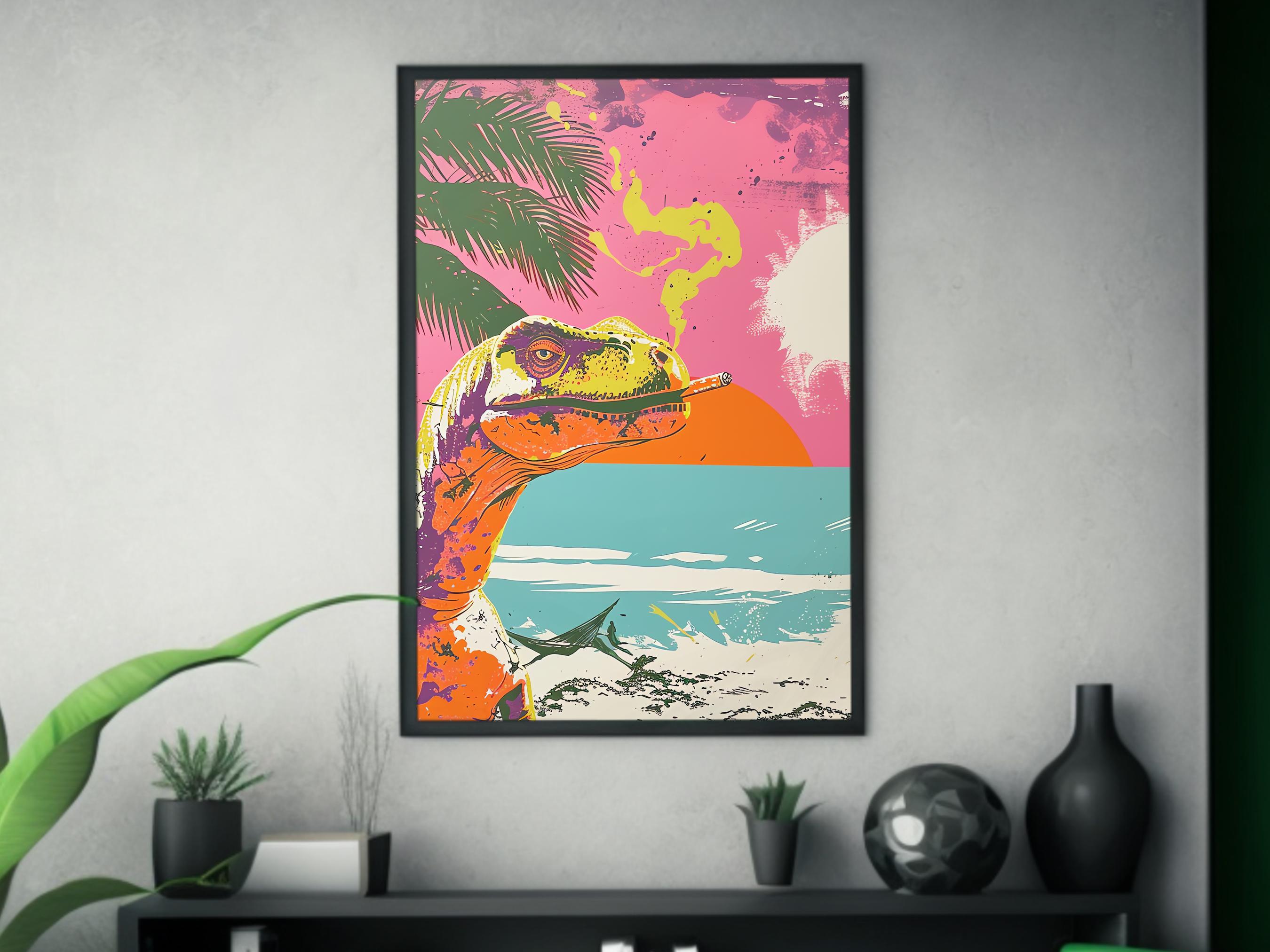Jurassic Era | Dinosaur Beach Art | Neo-primitivism Style | Wallpaper ...