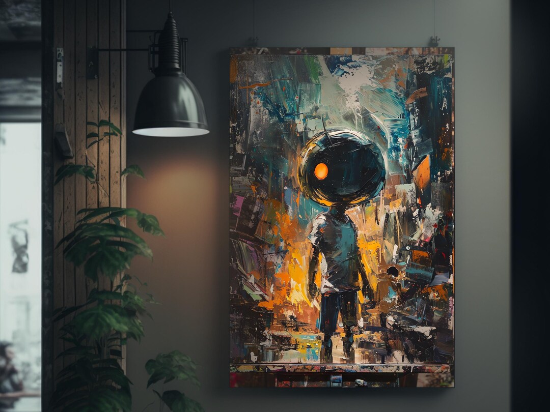 Cyberpunk Funk Art Robot Painting Robot Futuristic Canvas Trending on ...