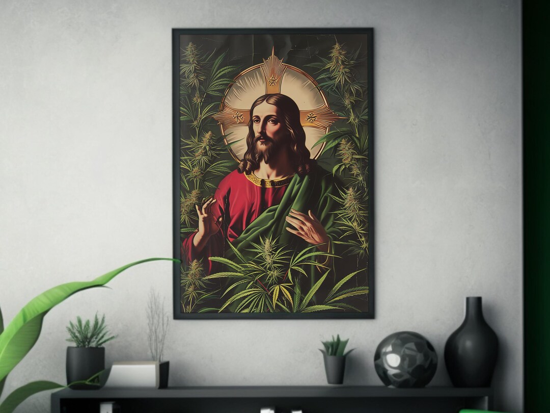Religious Art Poster: Jesus Christ With Cannabis Bouquet Les Nabis ...