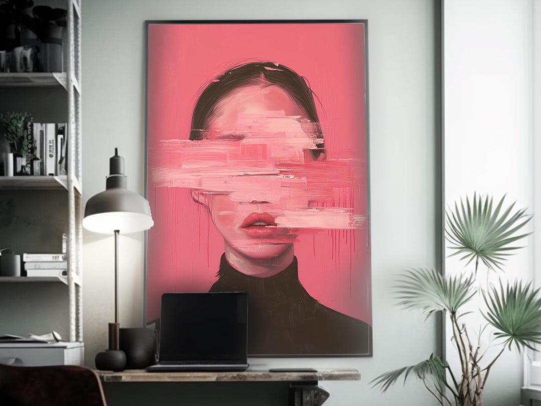 Abstract Female Portrait Pink Background Auto-destructive Art Cgsociety ...