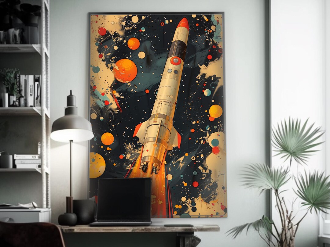 Rocket Zooming Through Cosmos Ultra-detailed Space Art Speedart ...