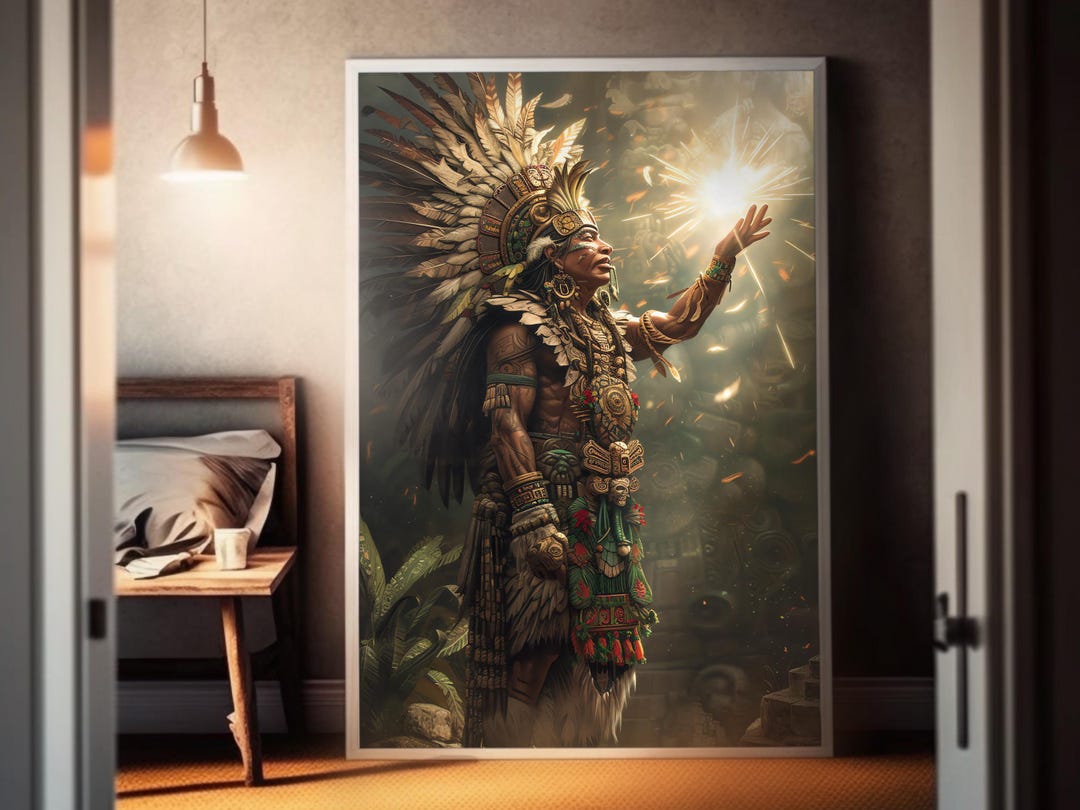 Aztec Shaman & God Fantasy Art Poster Digital Painting by Contest ...