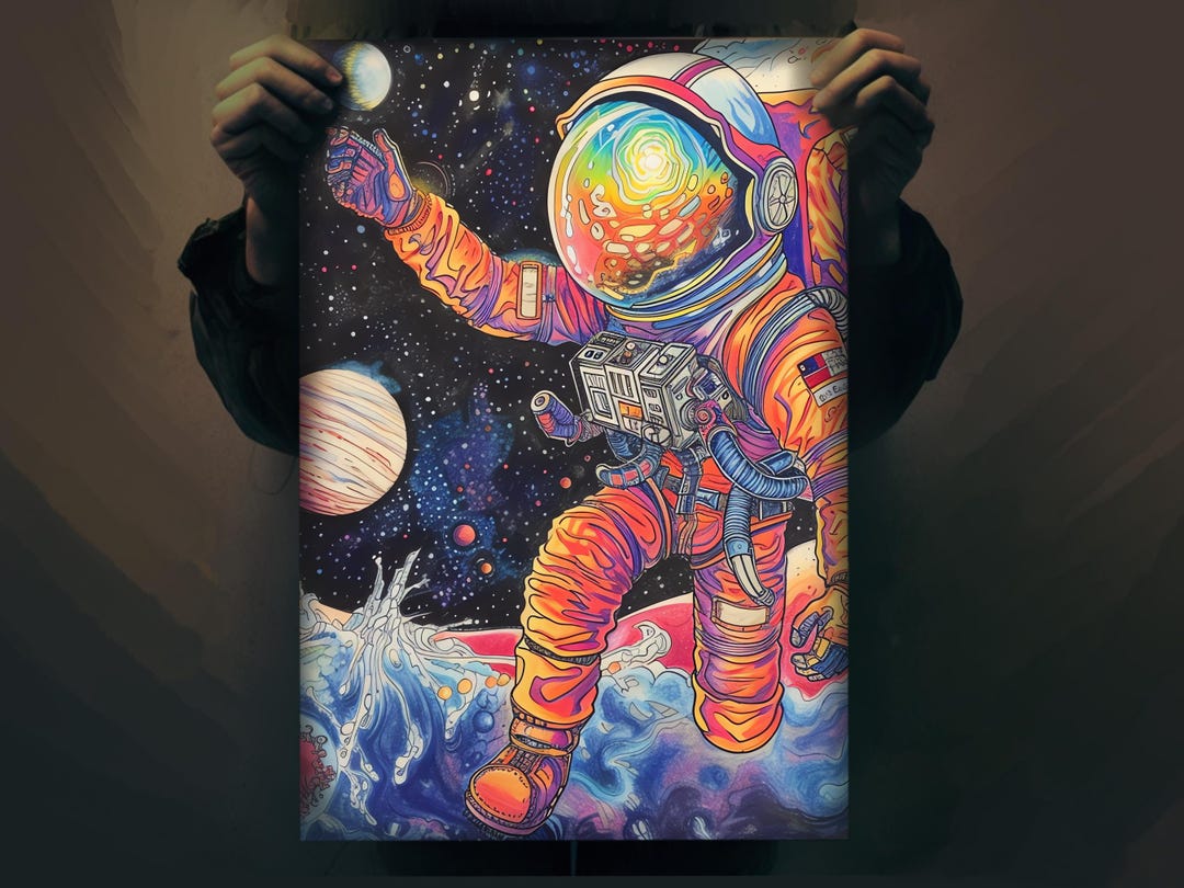 Astronaut in Cosmos Detailed Lsd-inspired Art Hyper-realistic Space ...