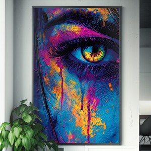 Psychedelic Eye Poster | Vibrant Art | Colorful Eye Art | Dripping ...
