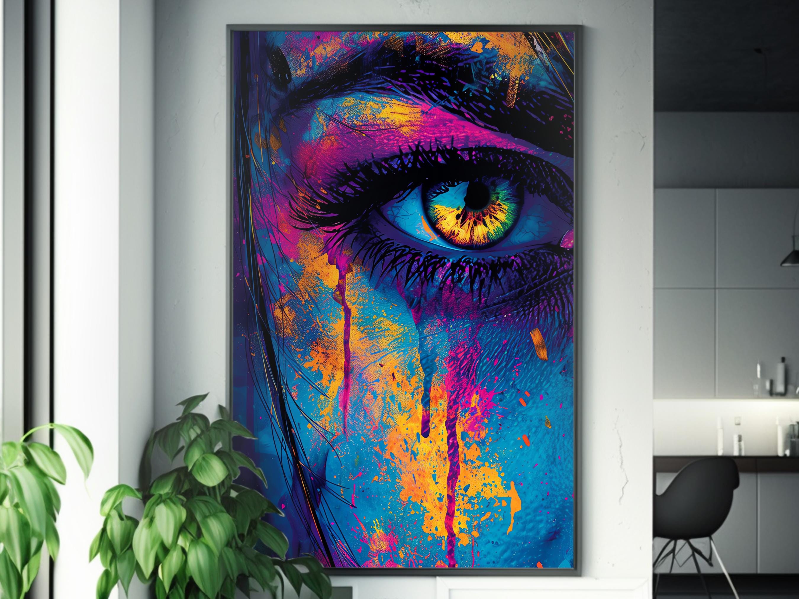 Psychedelic Eye Poster | Vibrant Art | Colorful Eye Art | Dripping ...