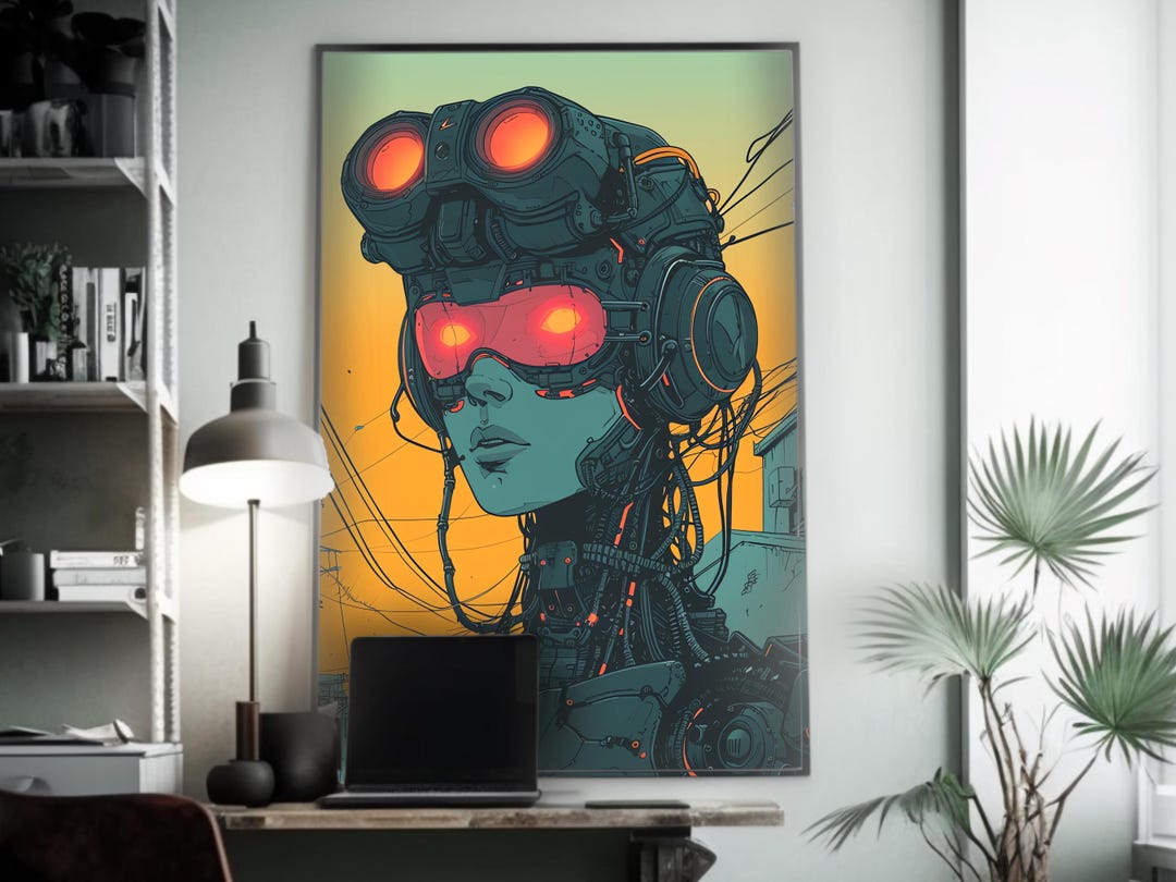 Cyberpunk Art Print: Retrofuturism Cyborg With Headphones | Cgsociety ...