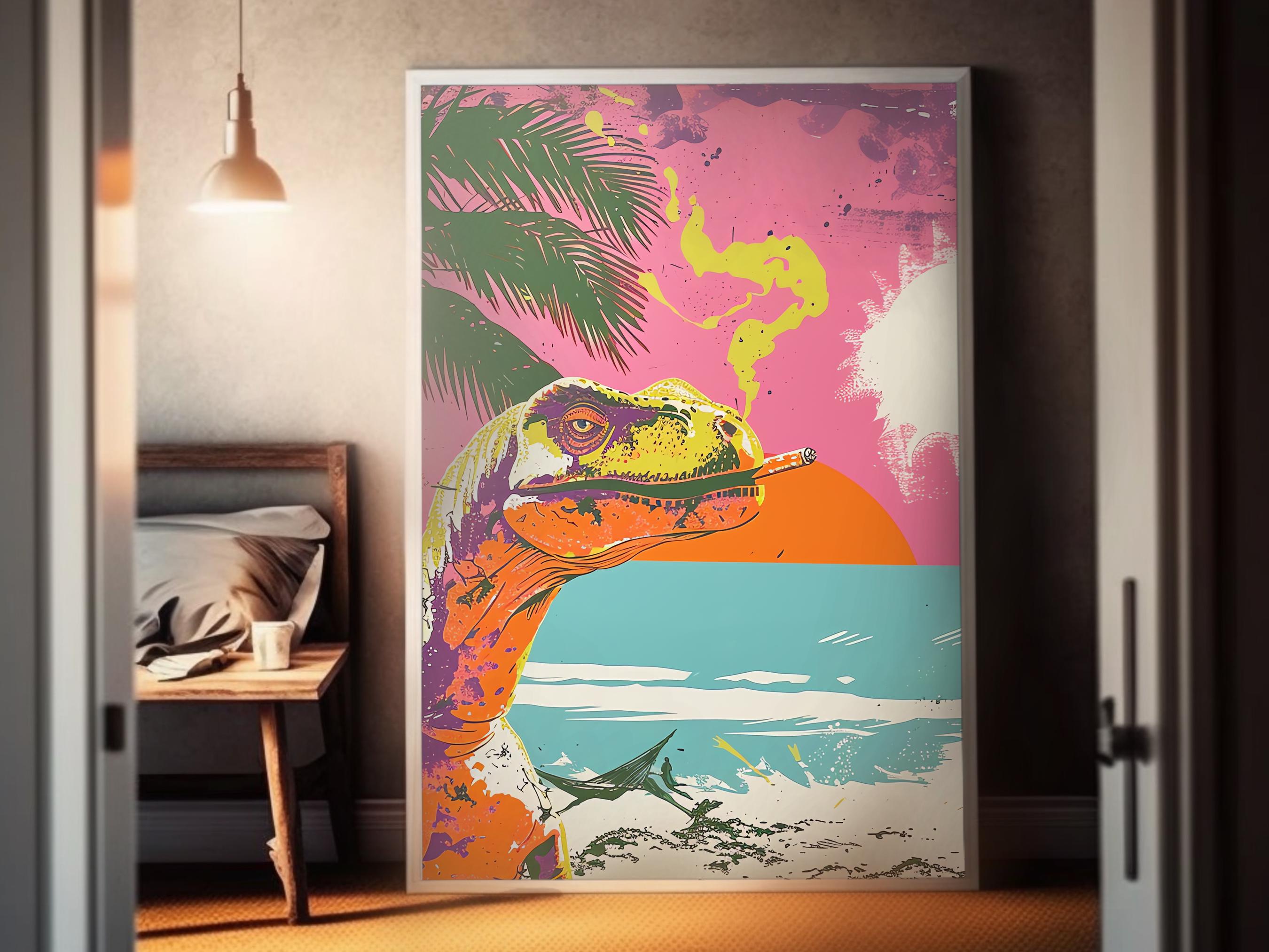 Jurassic Era | Dinosaur Beach Art | Neo-primitivism Style | Wallpaper ...