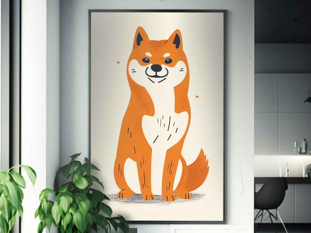 Shiba Inu Dog Portrait | Furry Anthropomorphic Art | Sitting Dog ...