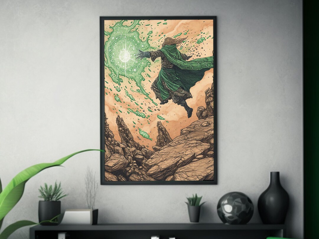 Fantasy Wizard in Flight | Magical Sorcerer Art Print | Award-winning ...
