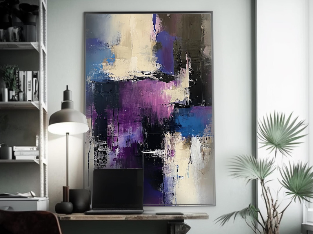 Abstract Purple and Black Painting | Lyrical Abstraction | Trending ...