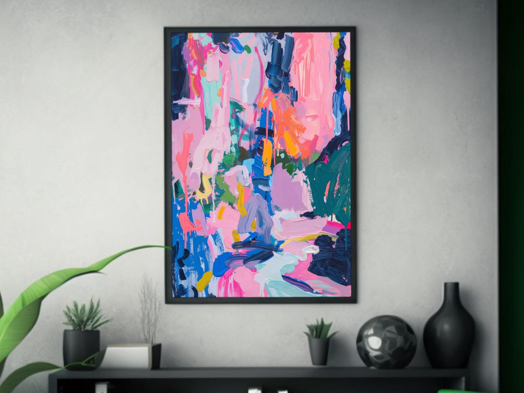 Abstract Expressionism Poster Colorful Energetic Brush Strokes Trending ...