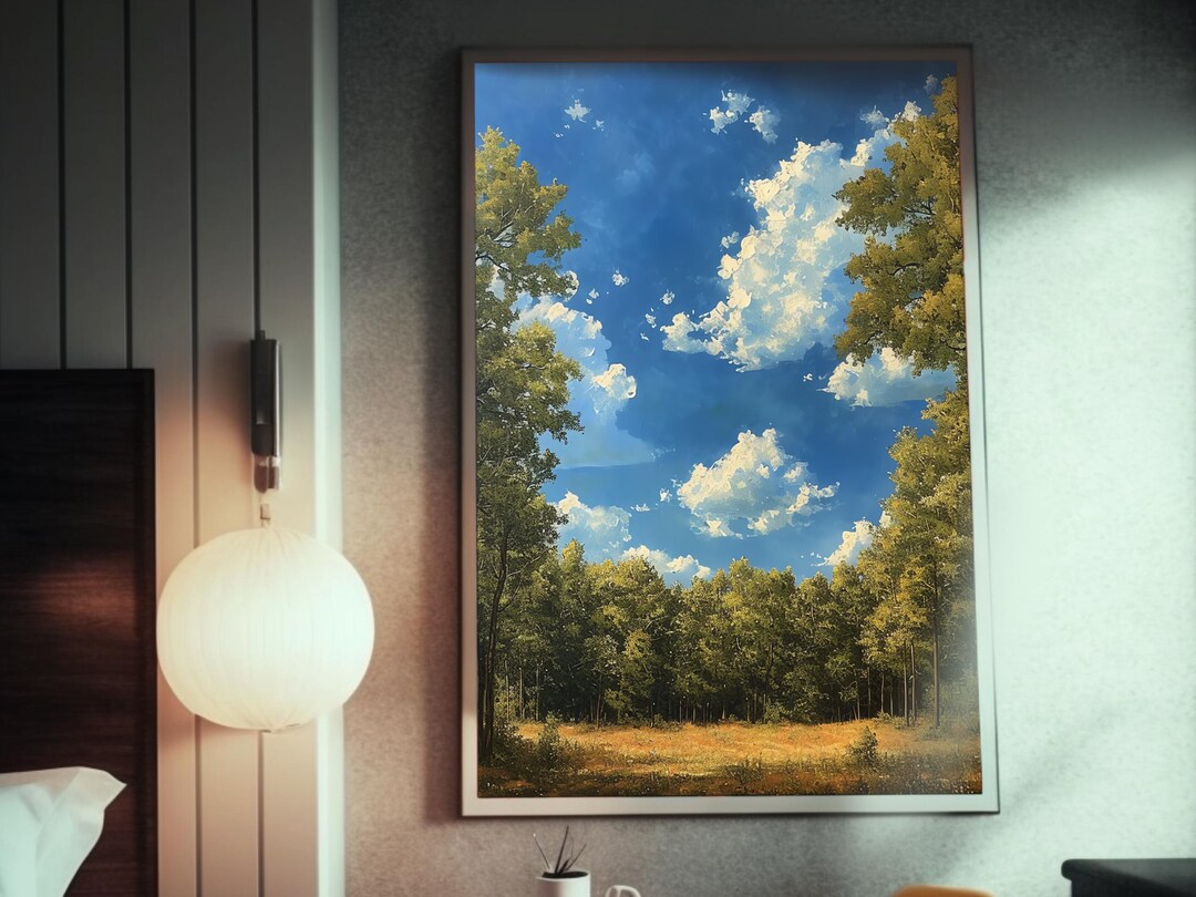 Beautiful Field and Forest Art Print | American Landscape | Sunny Sky ...