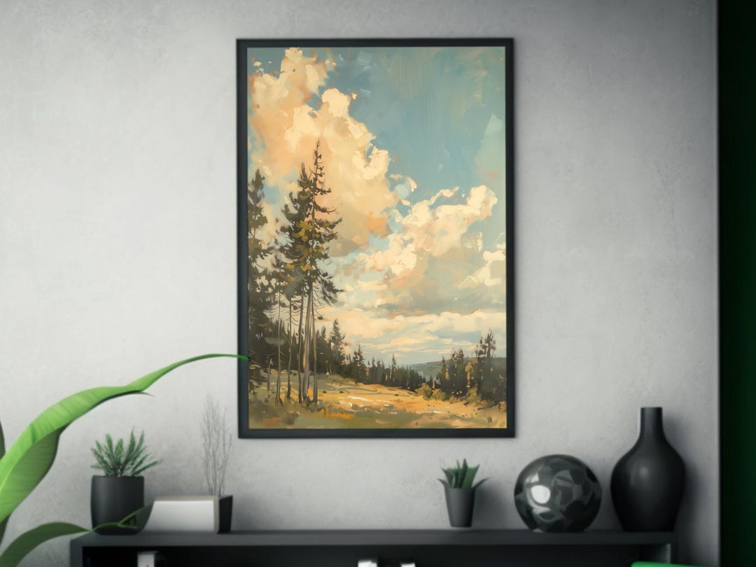 Field Nature Study Realistic Trees Poster Plein Air Landscape Painting ...