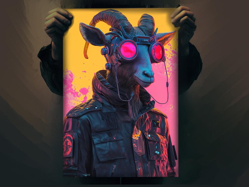 Cyberpunk Goat Poster | Retrofuturism Art | Cgsociety 9 Highlight ...