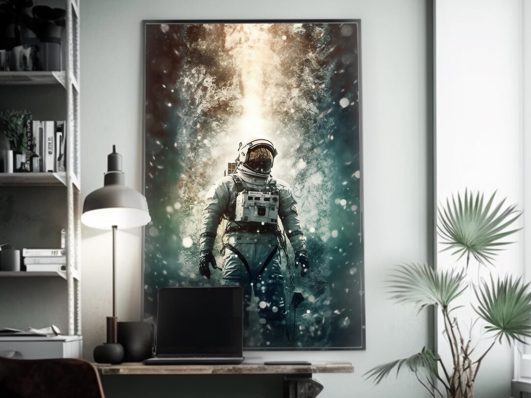 Space Suit Snowfall | Interstellar Art | Astronaut Winter Scene | CG ...