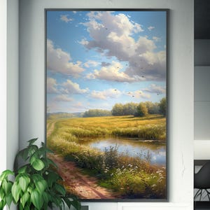 Vintage American Farm Scene | Rustic Field Dirt Road Art Print ...