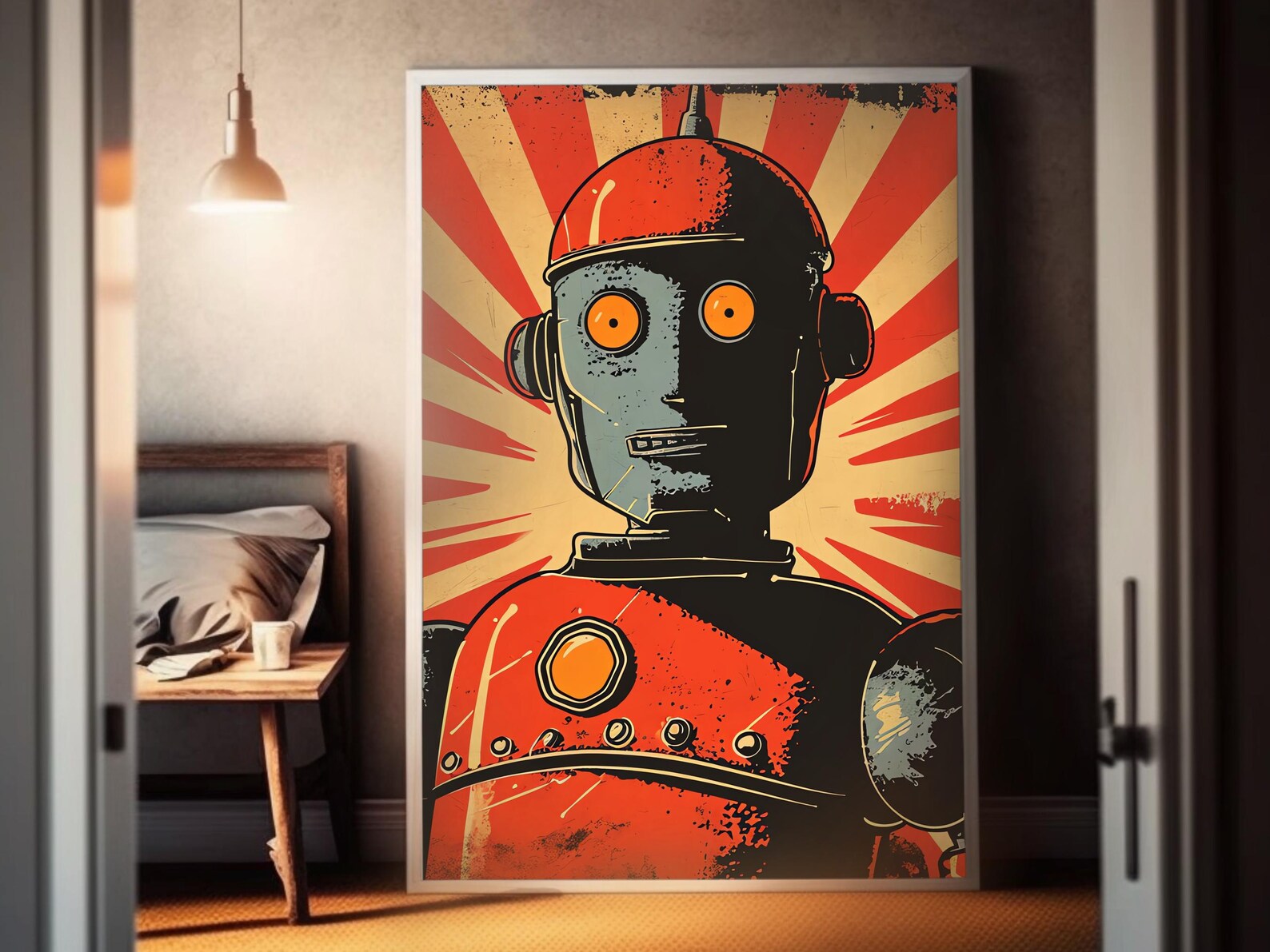 Robot Future Poster Art | Sunburst Background | Automatist Revolution ...