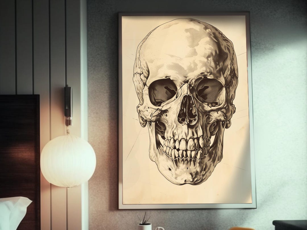 Ultrafine Gothic Skull Art Rock Band Design Human Skull Painting ...