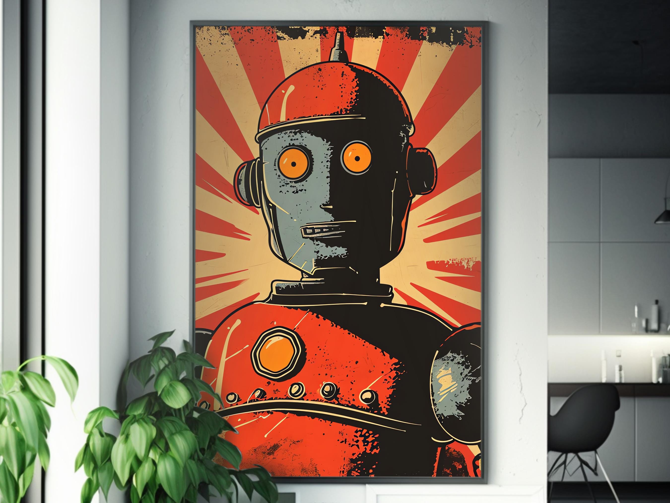 Robot Future Poster Art | Sunburst Background | Automatist Revolution ...
