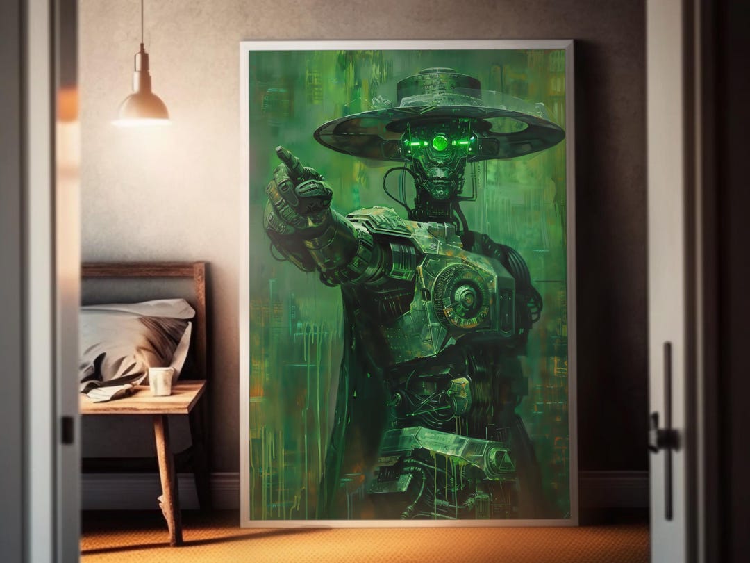 Cyberpunk Robot Art | Afrofuturism Poster | Steampunk Cyborg Print ...