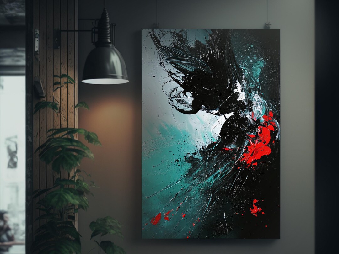 Vibrant Abstract Expressionism Poster | Energetic Brush Strokes Art ...