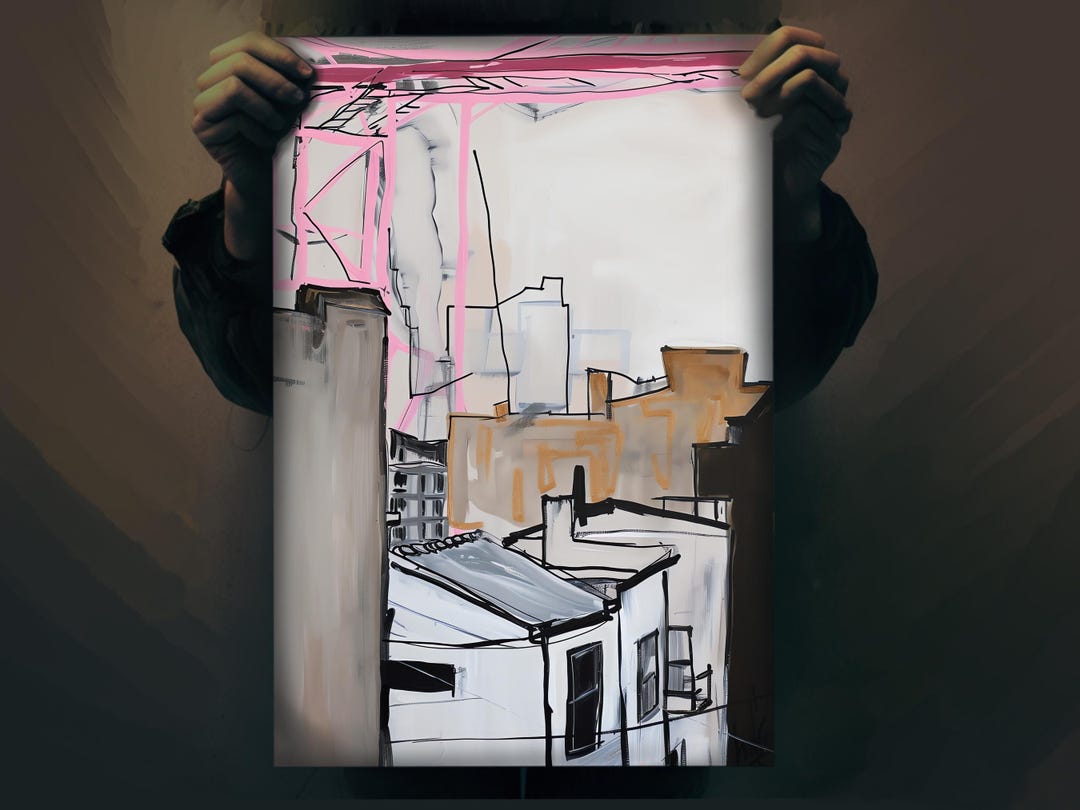 Urban Cityscape Poster | Detailed Fine Art | American Scenery Inspired ...