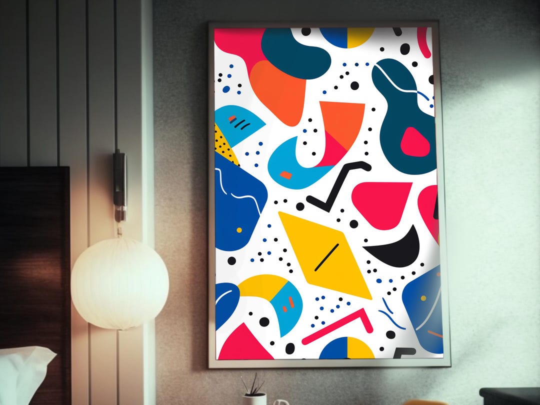 Colorful Geometric Abstract Art Poster Ultrafine Detailing Bold Shapes ...