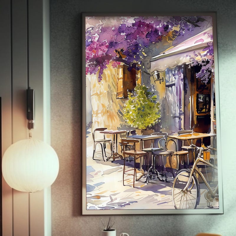 Cafe Painting - Etsy