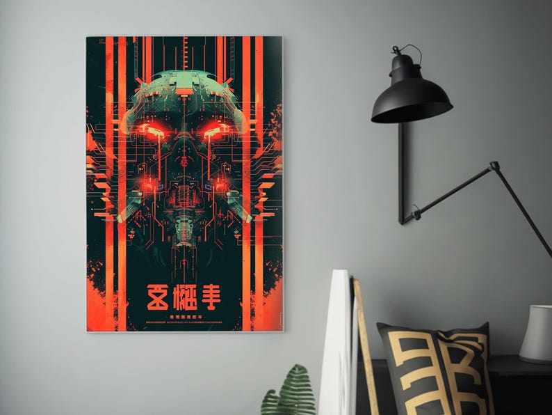 Cyberpunk PC Art Poster | Cgsociety Cyborg Portrait | Futuristic Wall ...