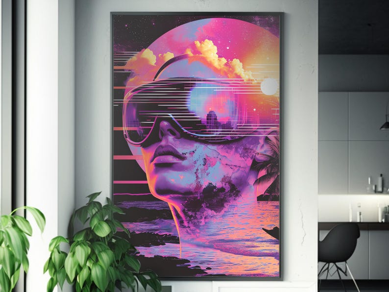 Cyberpunk Synthwave Poster Retrofuturism Art Epic Retrowave Masterpiece ...