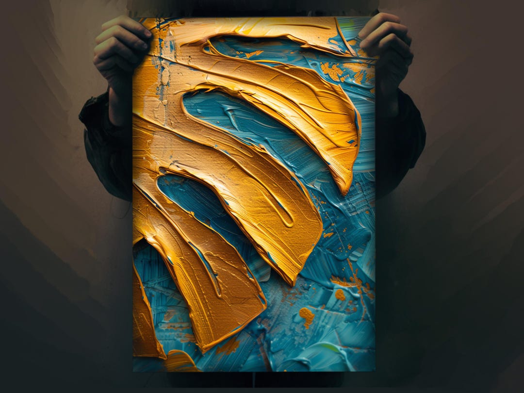 Abstract Leaf Art Colorful Swirls Painting Polycount Artistry Action Painting Poster Wall Decor ...