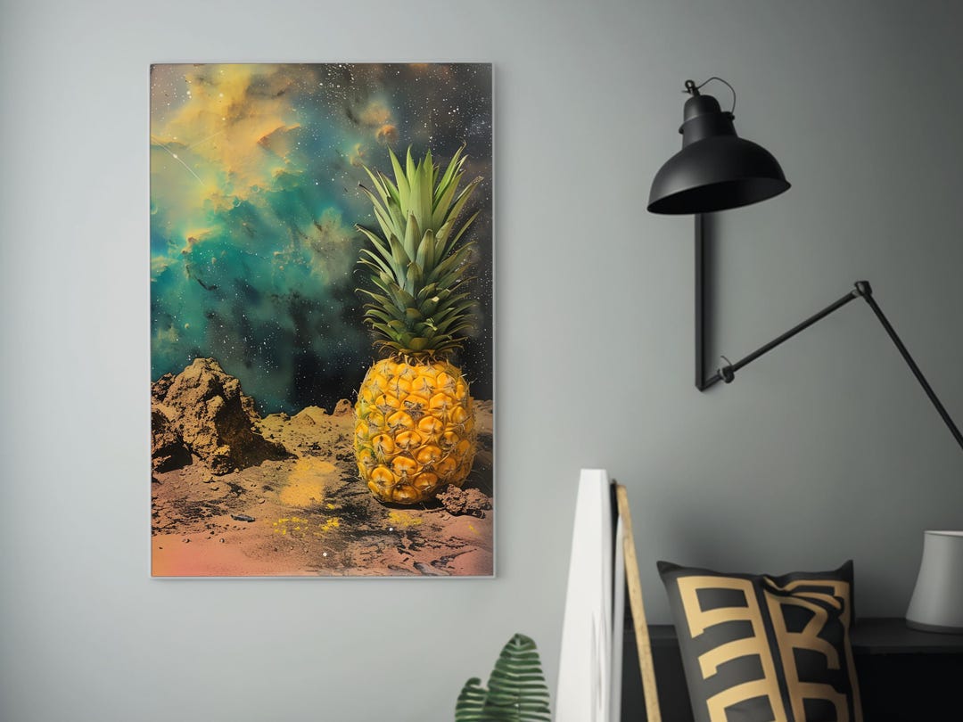 Surrealist Pineapple Space Poster | Exotic Photorealistic Art | Cosmic ...