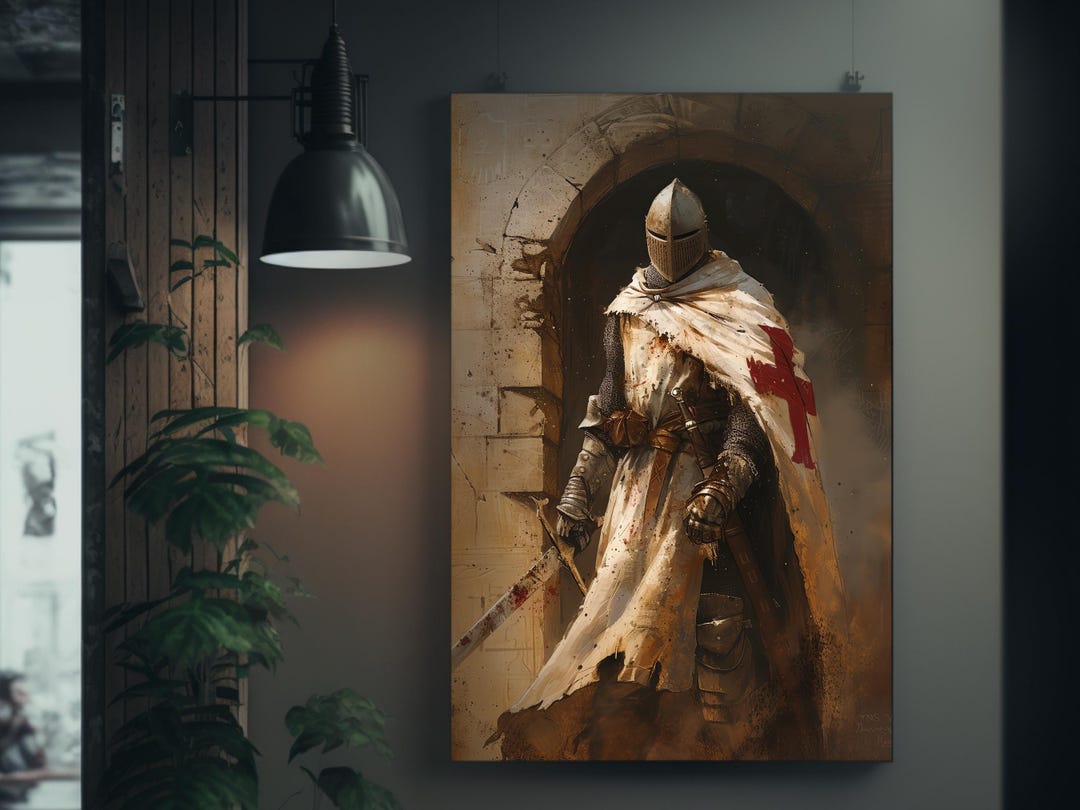 Medieval Knight Poster Sword Art Templar Crusader Wall Decor Teutonic ...