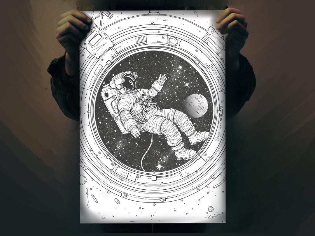 Astronaut in Space Station Drawing | Contest-winning Space Art ...