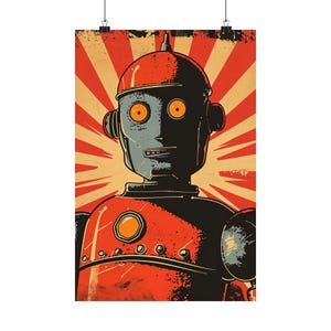 Robot Future Poster Art | Sunburst Background | Automatist Revolution ...