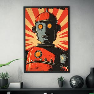 Robot Future Poster Art | Sunburst Background | Automatist Revolution ...