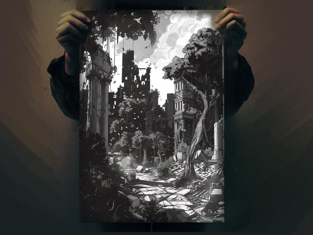 Monochrome Urban Street Poster Matte Painting Piranesi Inspired Award ...