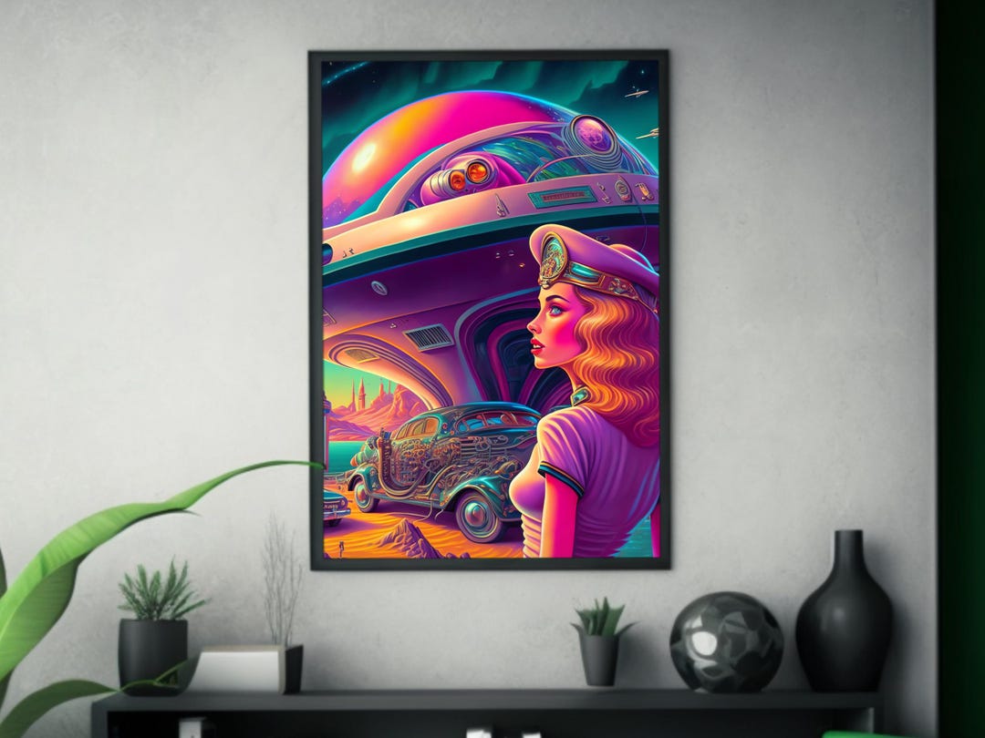 Retro Futurism Space Poster | Ultra-detailed Painting | Vintage Sci-fi ...