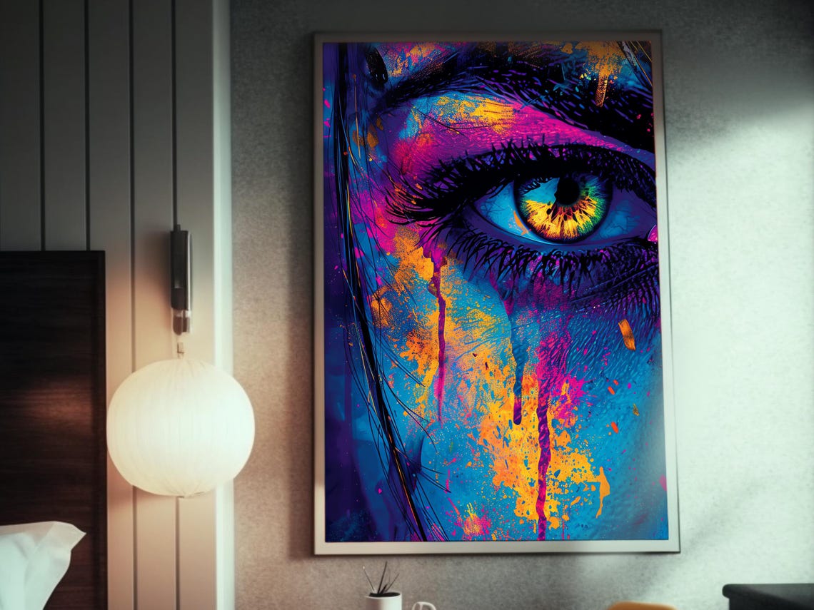 Psychedelic Eye Poster | Vibrant Art | Colorful Eye Art | Dripping ...