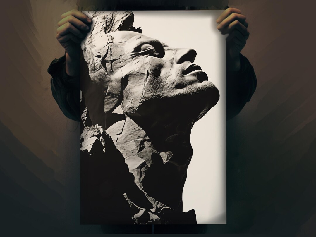 Hyperrealistic CGI Man Statue Poster | Zbrush Clay Sculpture Art ...