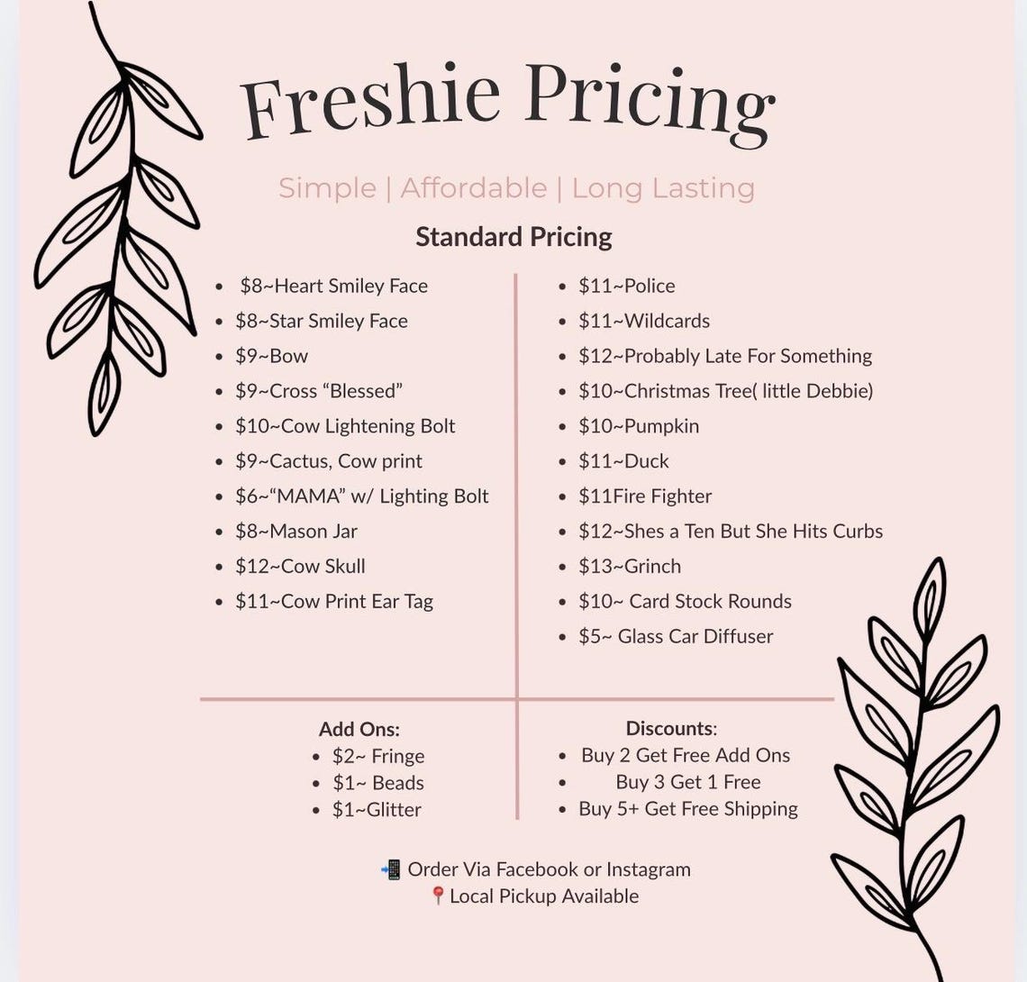 Editable Freshie List/ Scent List Canva Template | Small Business Sign ...