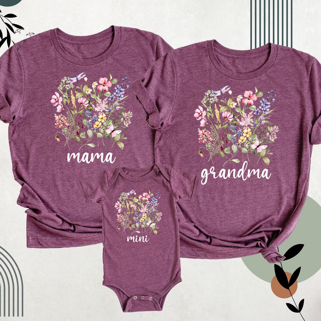 Floral Mama Mini Shirts Mothers Day Shirt, Mother Daughter Tee, Mommy ...