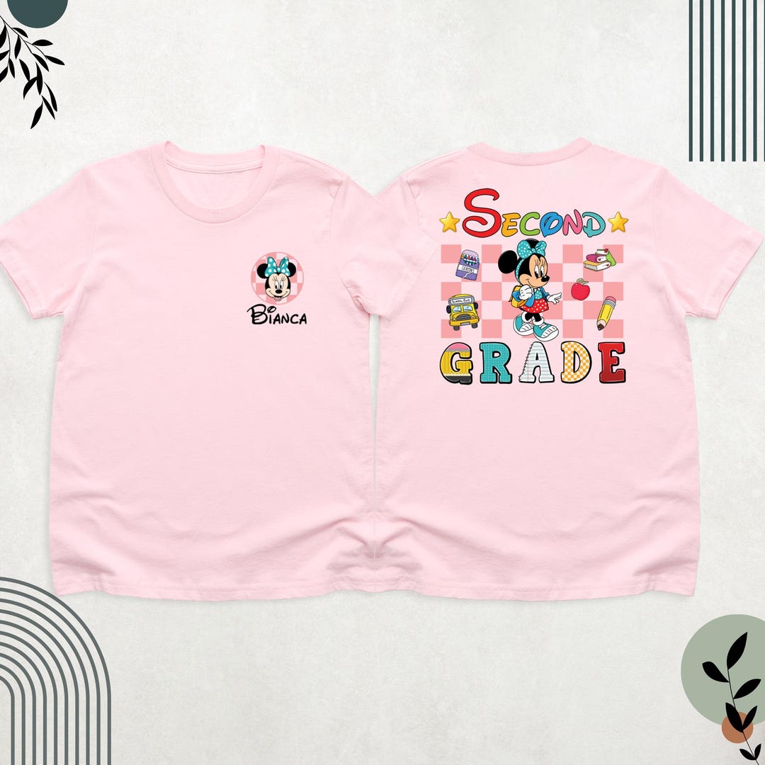 Personalized Disney Second Grade Shirt, 2nd Day of School Shirt, Back ...