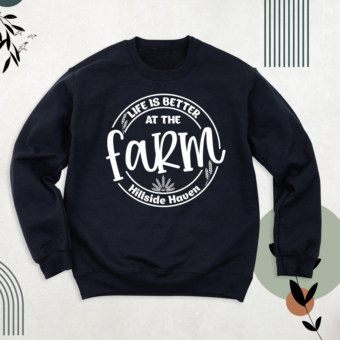 Farm Sweatshirt, Custom Family Farm Hoodie, Farmer Life Sleeve, Life is ...