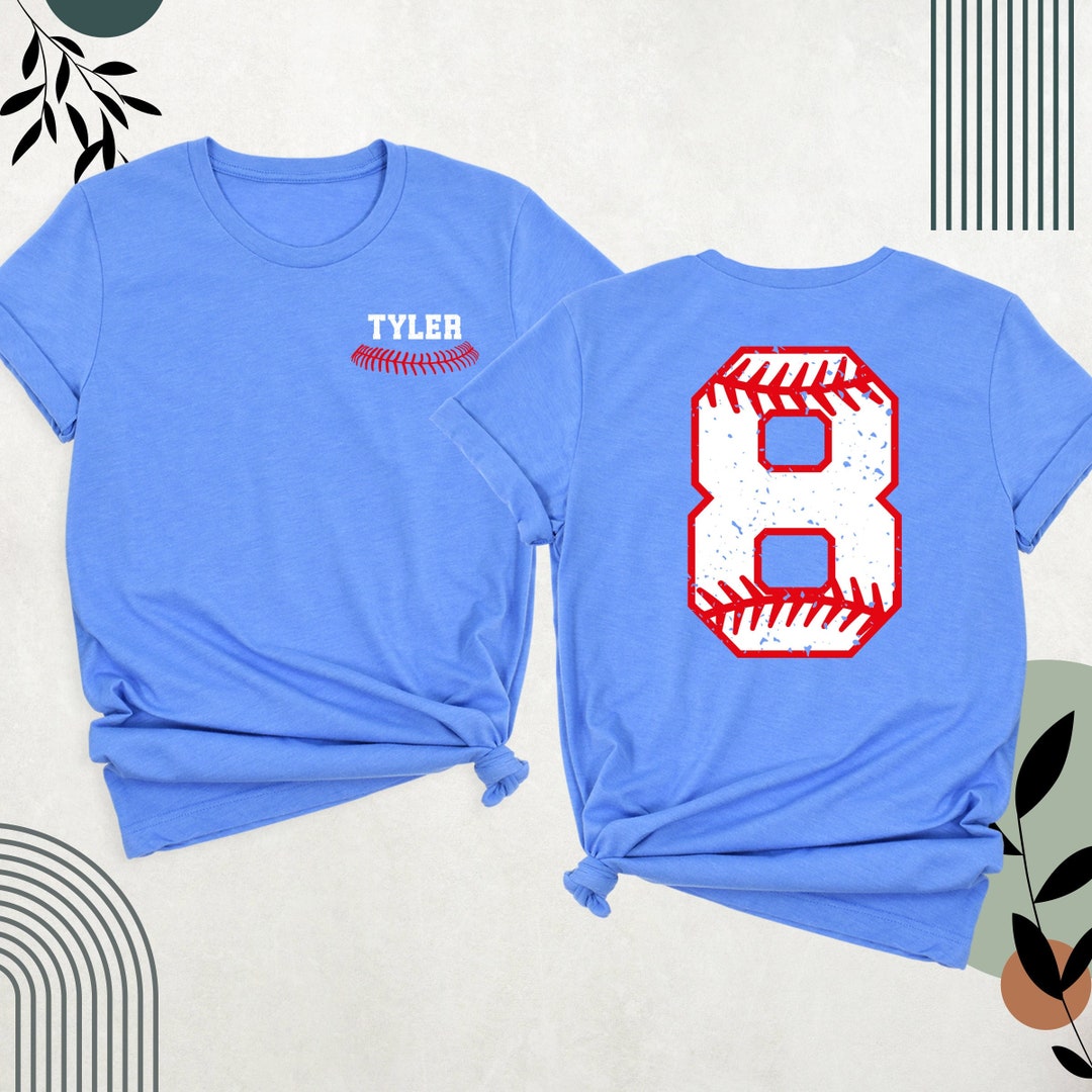 Pocket Baseball Name Shirt, Baseball Number Tee, Custom Baseball Tshirt ...