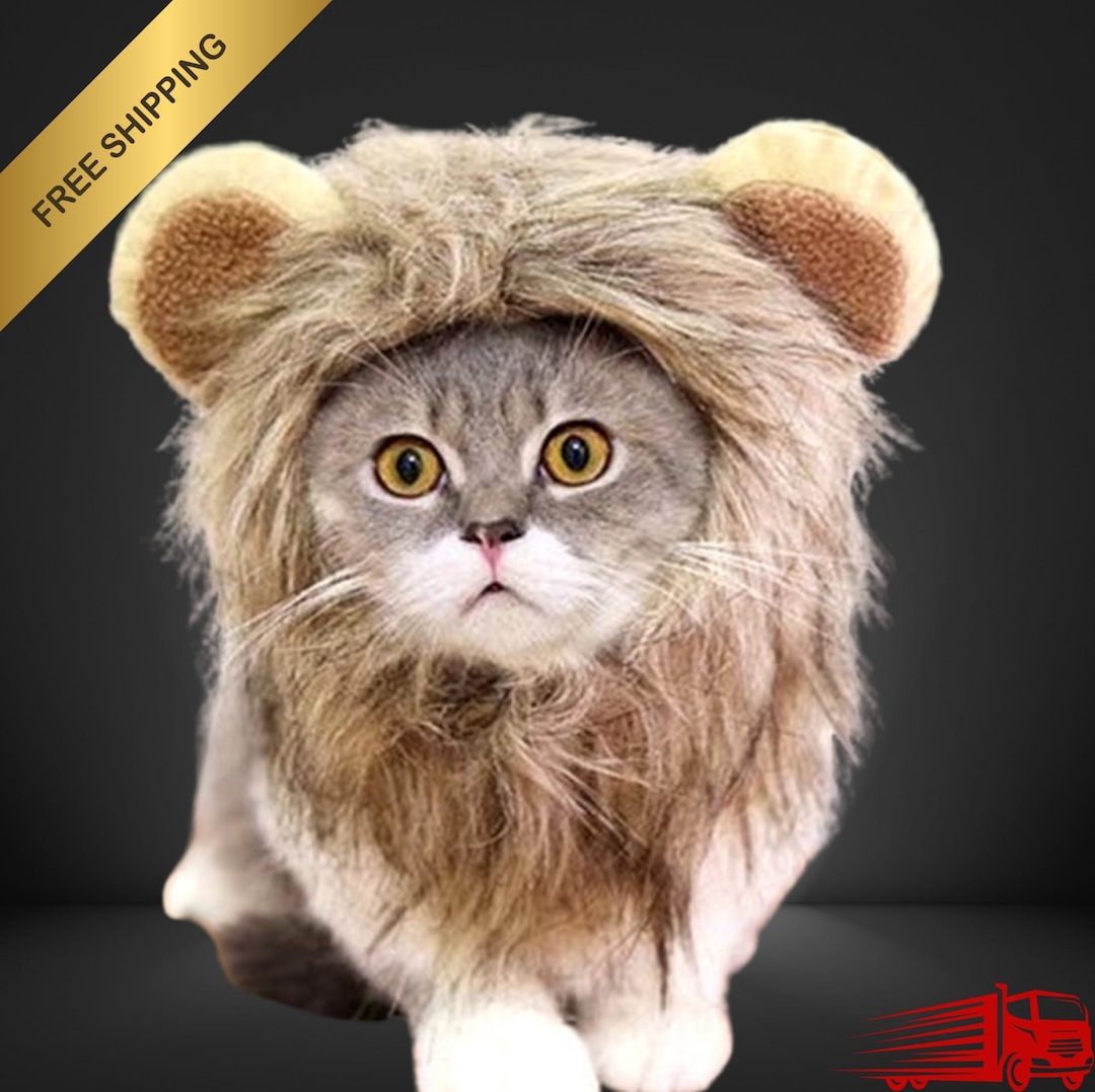 Cat Lion Mane Costume Mane Wig With Ears for Small to Large Cats ...