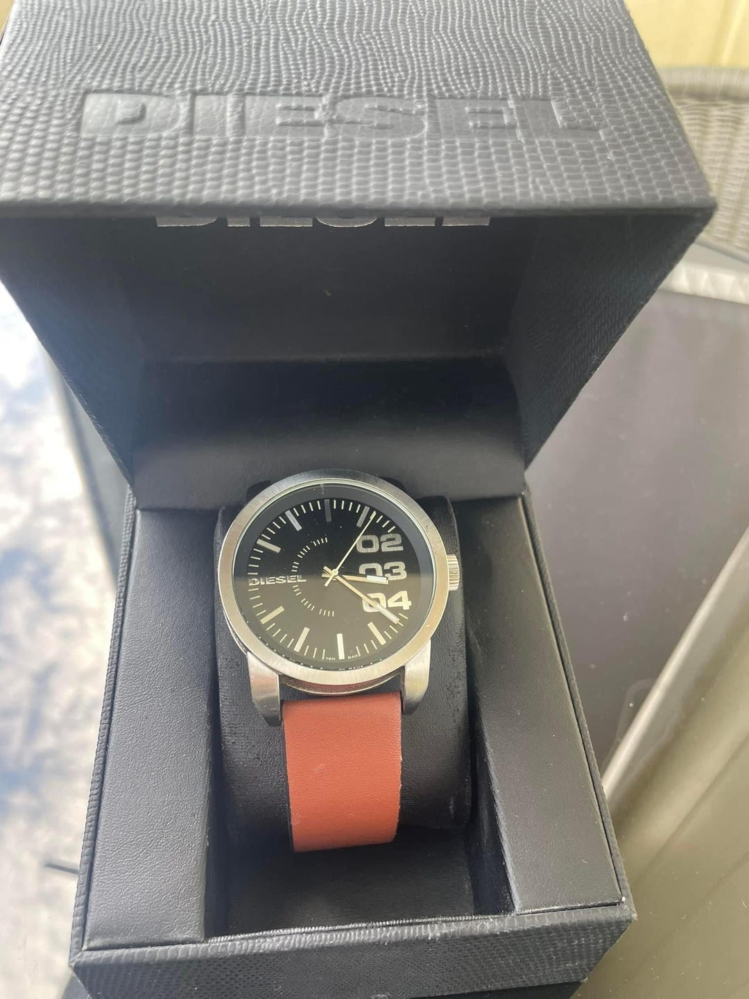 Diesel Double Down Mens Watch DZ-1513 Silver S.steel Black Strap DZ1513 ...