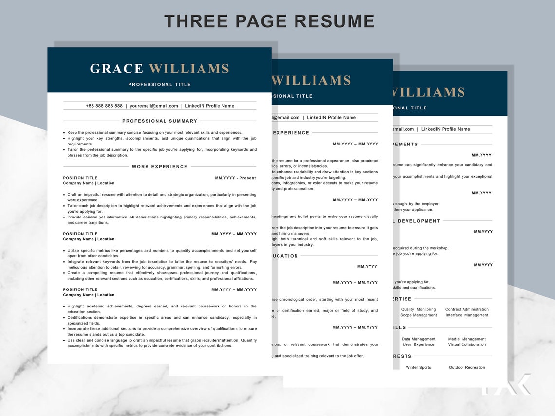 ATS Friendly Resume Template for Google Docs and Microsoft Word ...