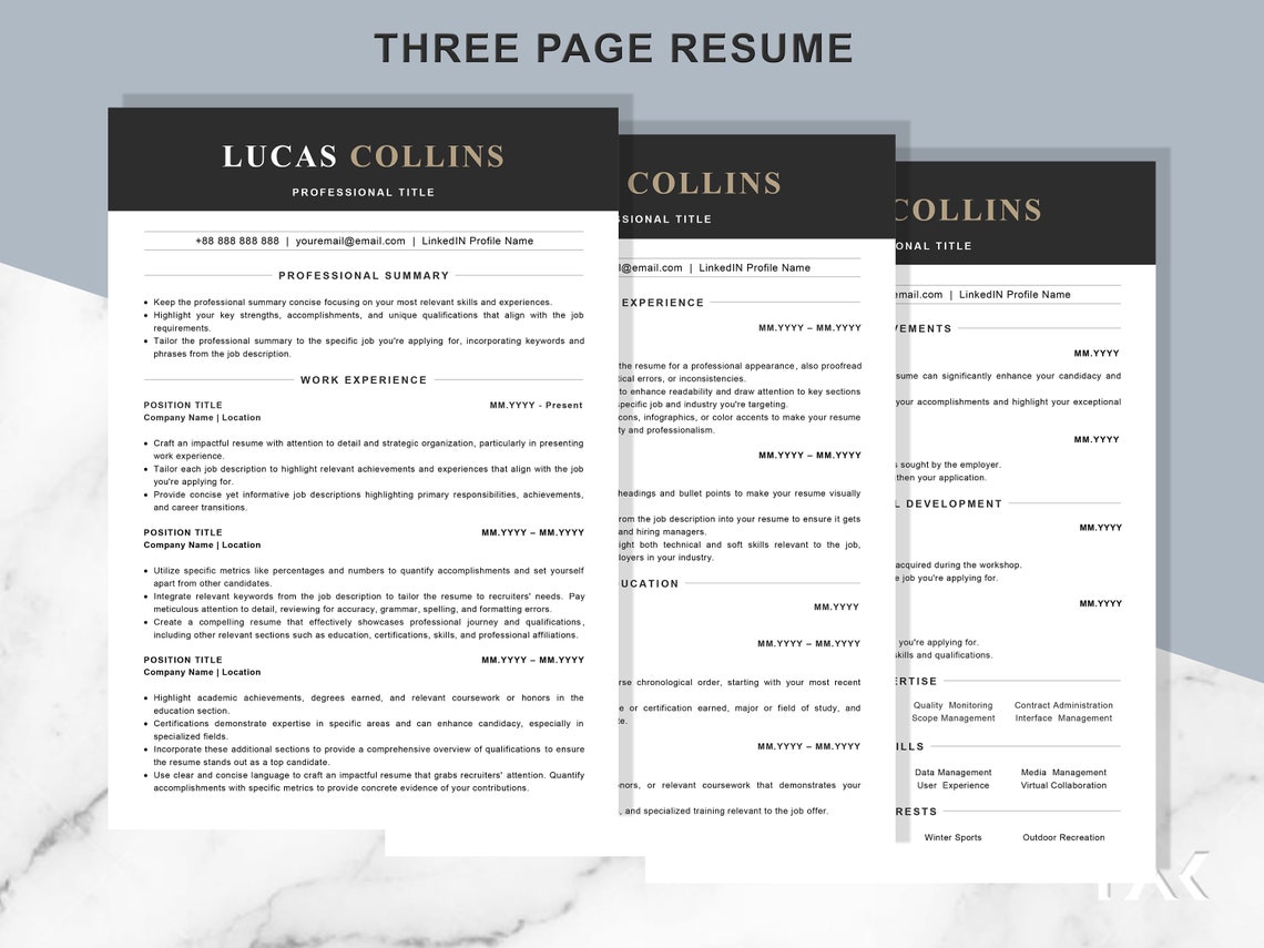 ATS Friendly Resume Template for Google Docs and Microsoft Word ...